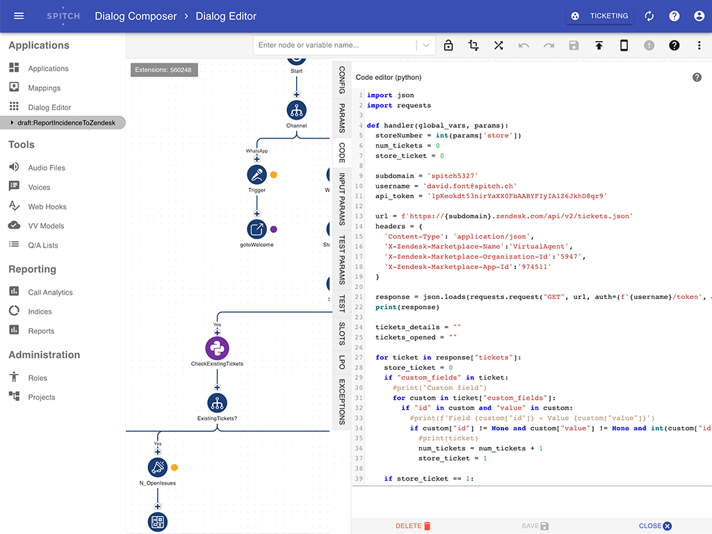 Spitch Virtual Assistant App Integration with Zendesk Support